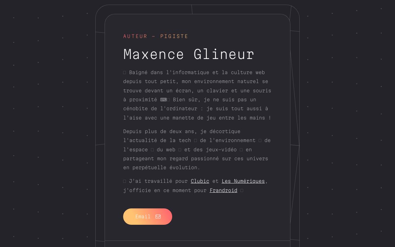 ☕️ Maxence Glineur - Pigiste